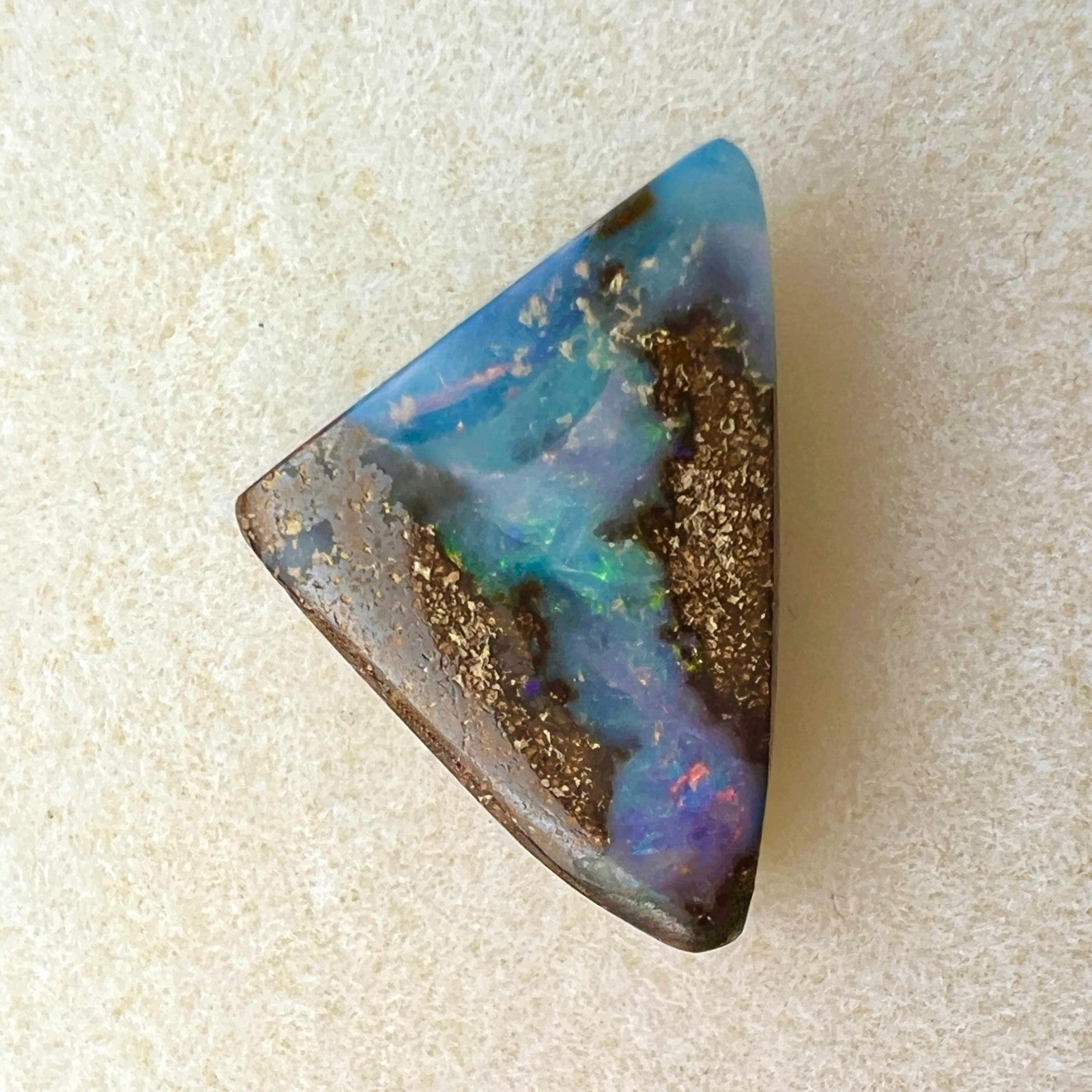 3.81ct NATURAL Australian Boulder Opal Matrix Queensland Gem 15.1x10.5 ...