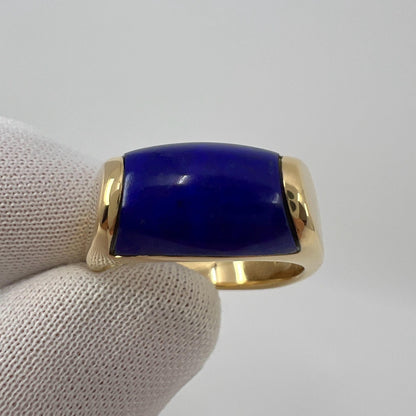 Bvlgari Bulgari Lapis Lazuli Tronchetto 18k Yellow Gold Ring with Box ...