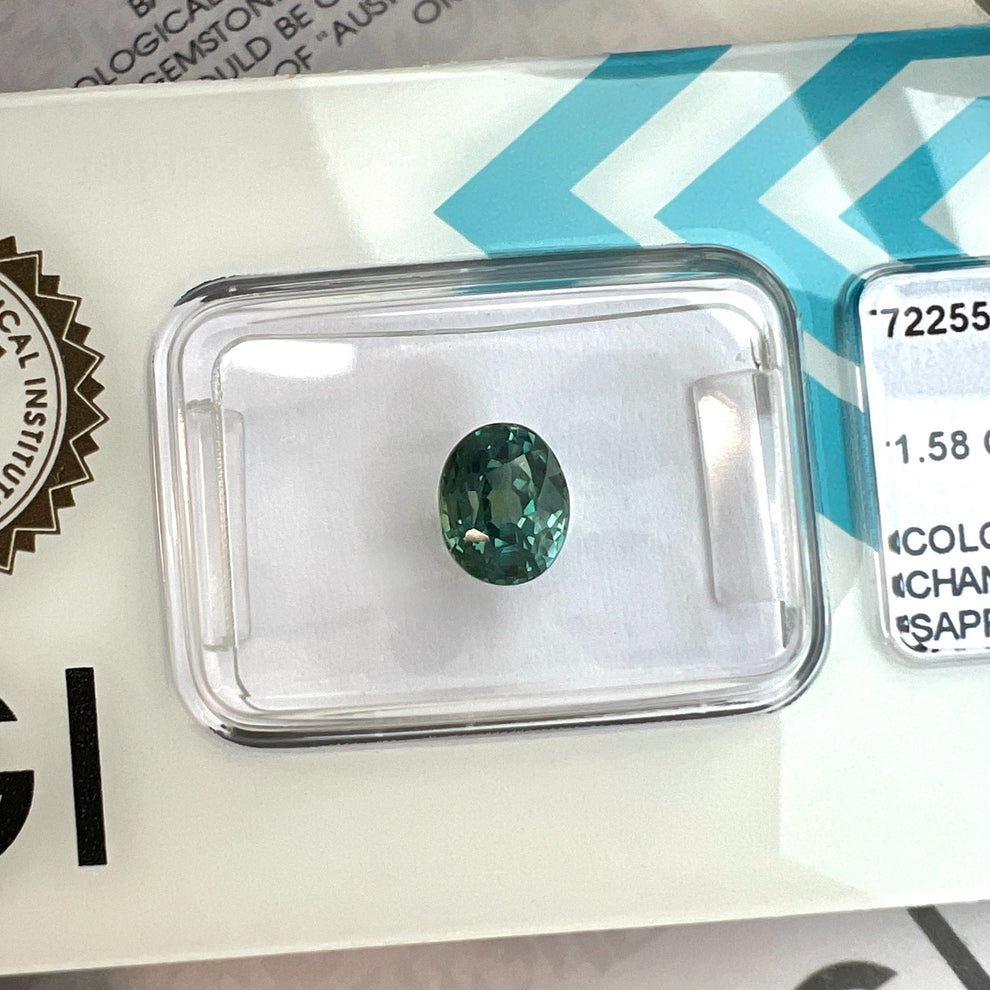 Rare IGI CERTIFIED 1.58ct Colour Change AUSTRALIA Sapphire UNHEATED Ov ...