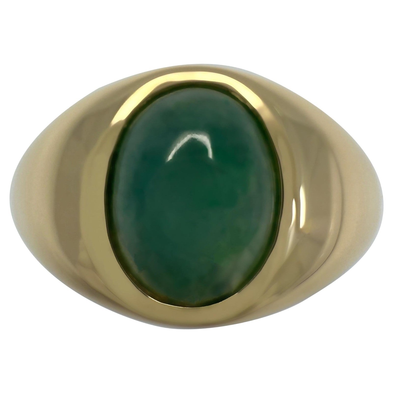 GIA Certified 2.09ct Jadeite A Grade Jade Green Oval 18k Yellow Gold S ...