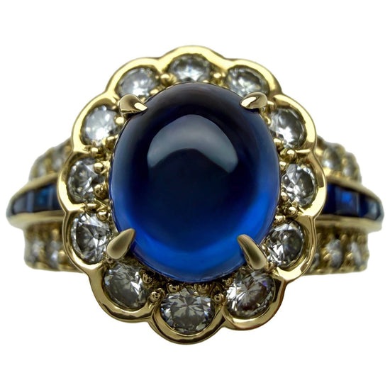 Rare Vintage Van Cleef & Arpels Blue Sapphire & Diamond GIA Certified ...
