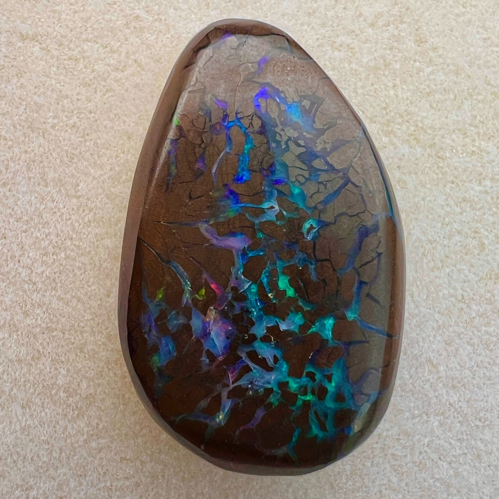 21.11ct NATURAL Australian Boulder Opal Oval Matrix Queensland Gem 25x ...