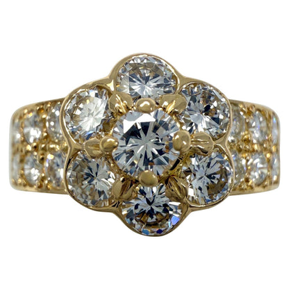 Rare Vintage Van Cleef & Arpels Fleurette Diamond 18k Yellow Gold Flow ...