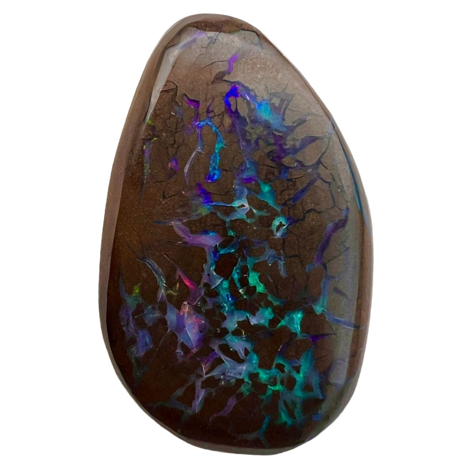 21.11ct NATURAL Australian Boulder Opal Oval Matrix Queensland Gem 25x ...