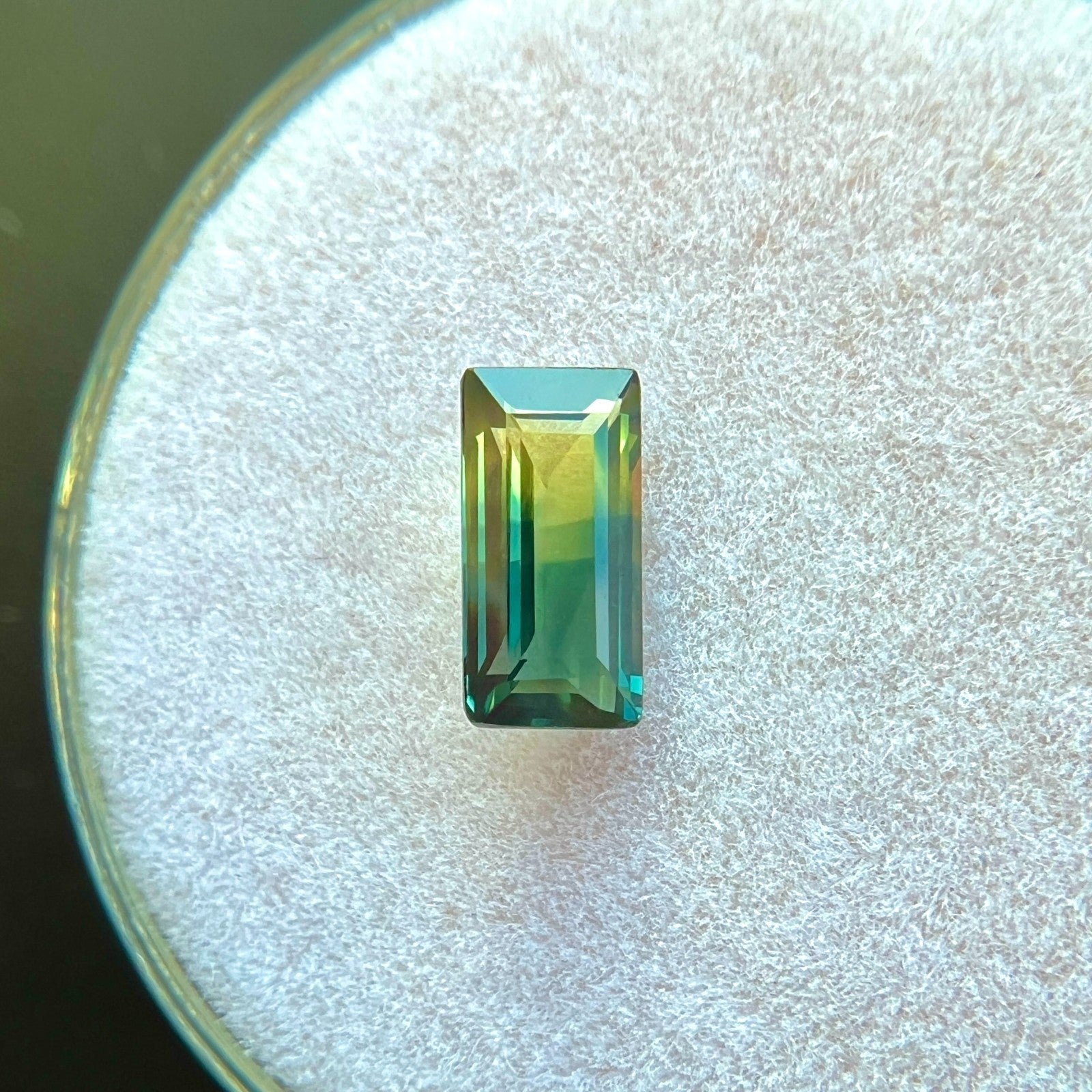 GIA CERTIFIED Untreated BI COLOUR Sapphire Blue Yellow 0.87ct Rectangu ...