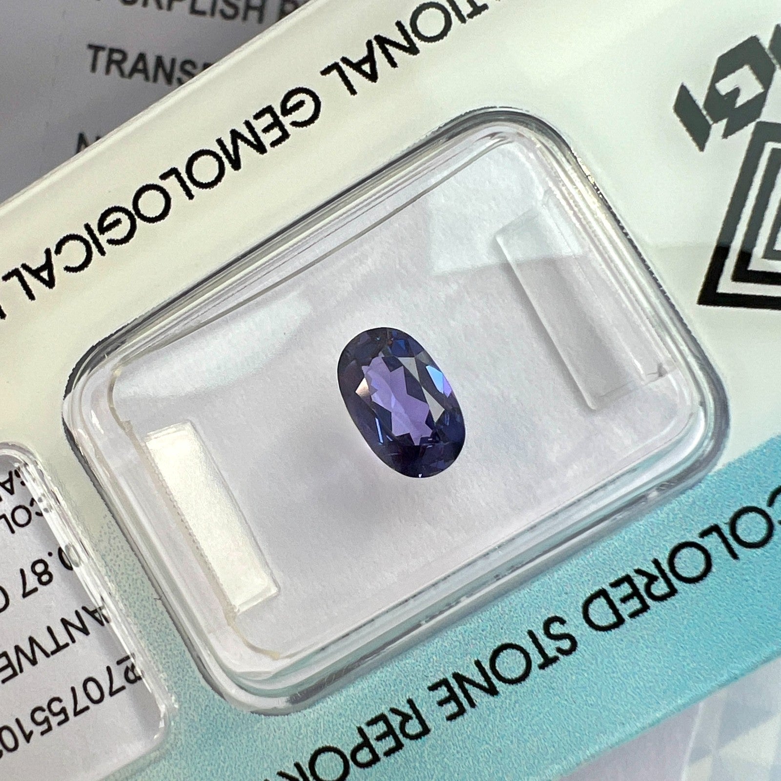 IGI Certified 0.87ct COLOUR CHANGE Sapphire Pink Purple Elongated Oval ...