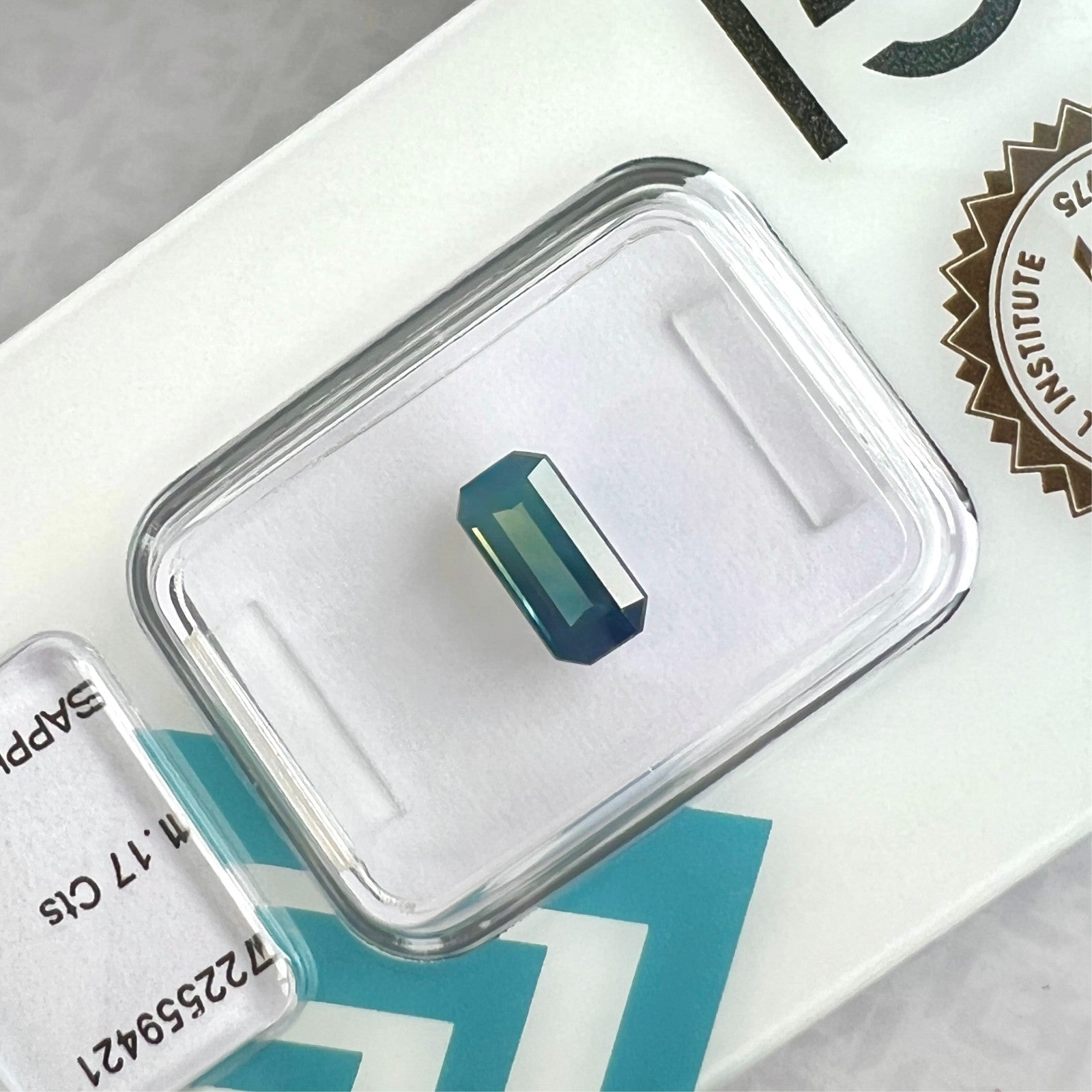 IGI CERTIFIED 1.17ct AUSTRALIA Green Blue TEAL Sapphire UNTREATED Hazy ...
