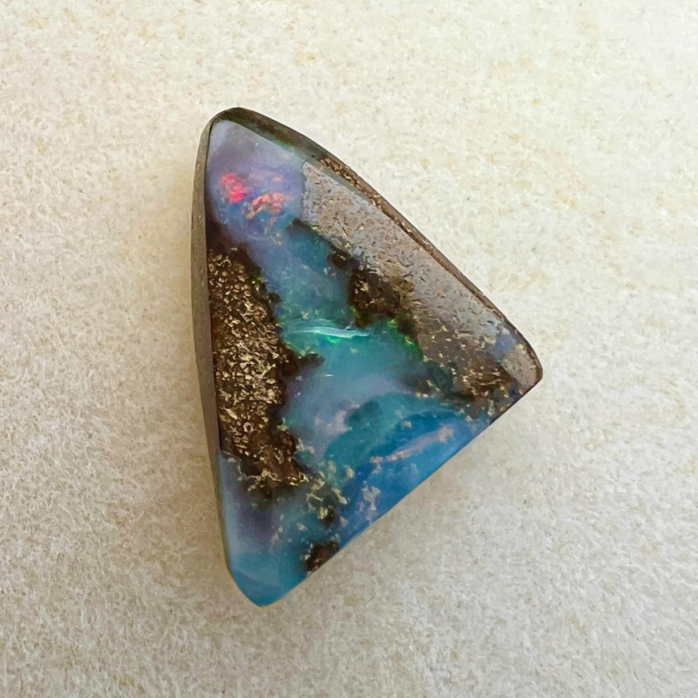 3.81ct NATURAL Australian Boulder Opal Matrix Queensland Gem 15.1x10.5 ...