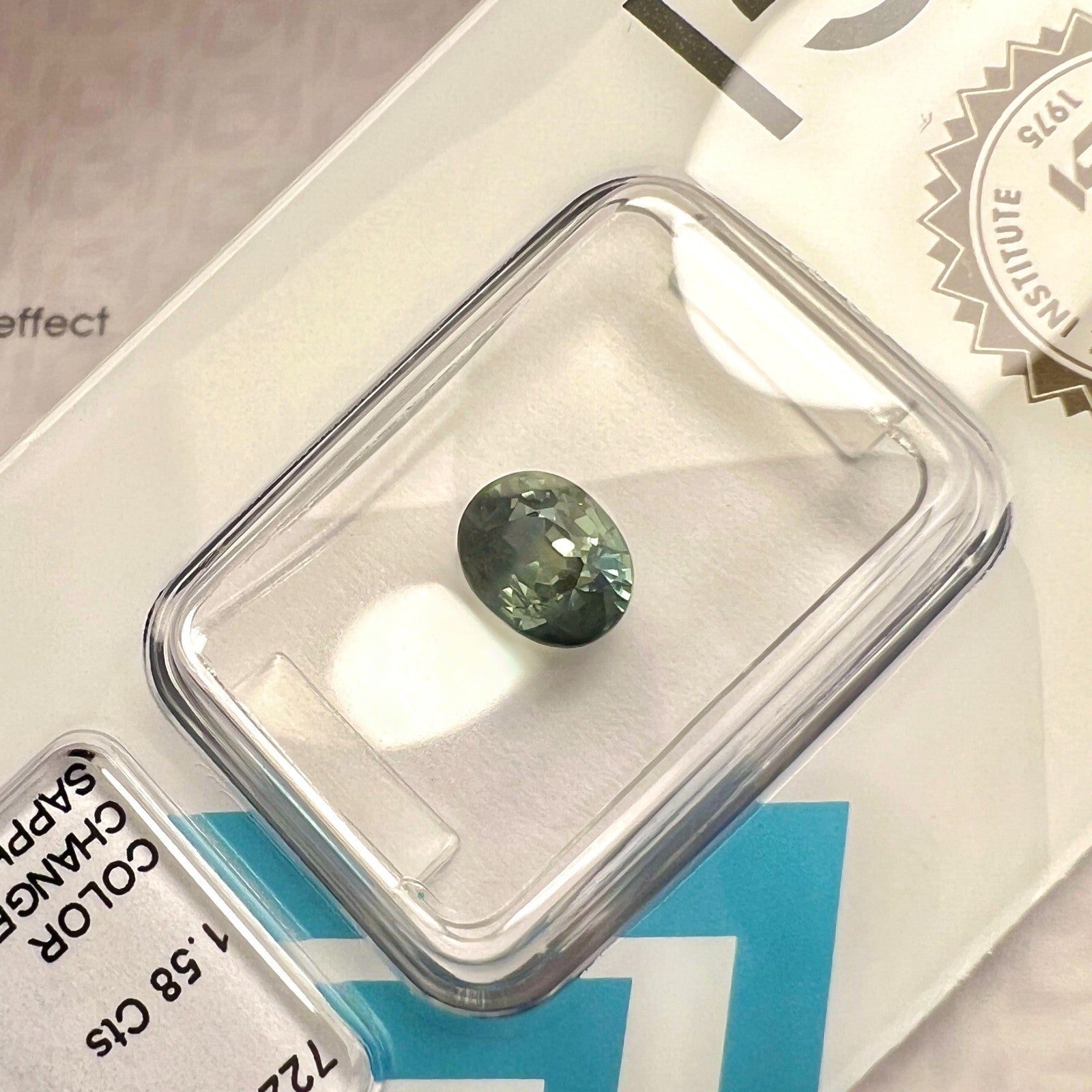 Rare IGI CERTIFIED 1.58ct Colour Change AUSTRALIA Sapphire UNHEATED Ov ...