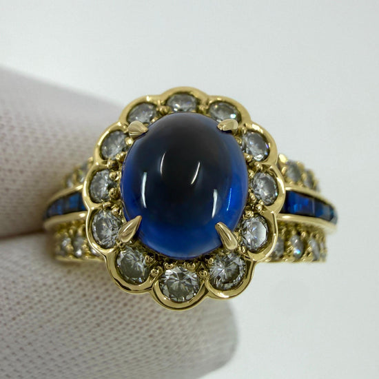 Rare Vintage Van Cleef & Arpels Blue Sapphire & Diamond GIA Certified ...