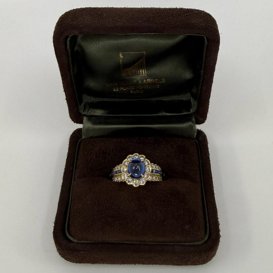 Rare Vintage Van Cleef & Arpels Blue Sapphire & Diamond GIA Certified ...