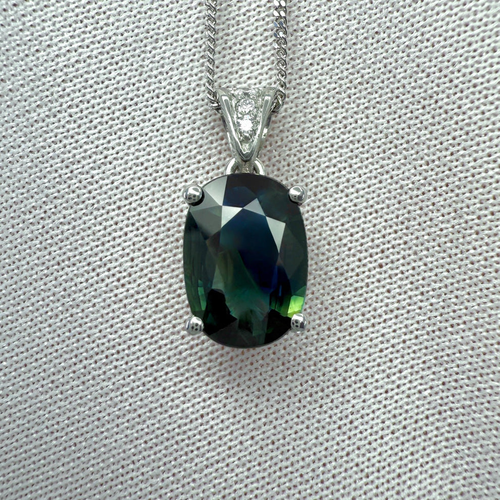 2.00ct GIA Certified Untreated Bi Colour Sapphire & Diamond Platinum P ...