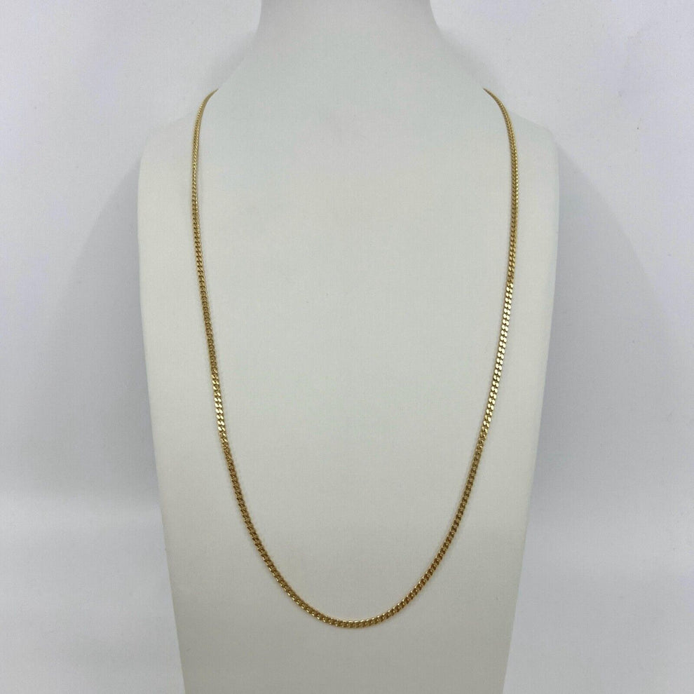 Fine Italian Made 18k Yellow Gold 2.2mm Curb Necklace Chain 24 ...