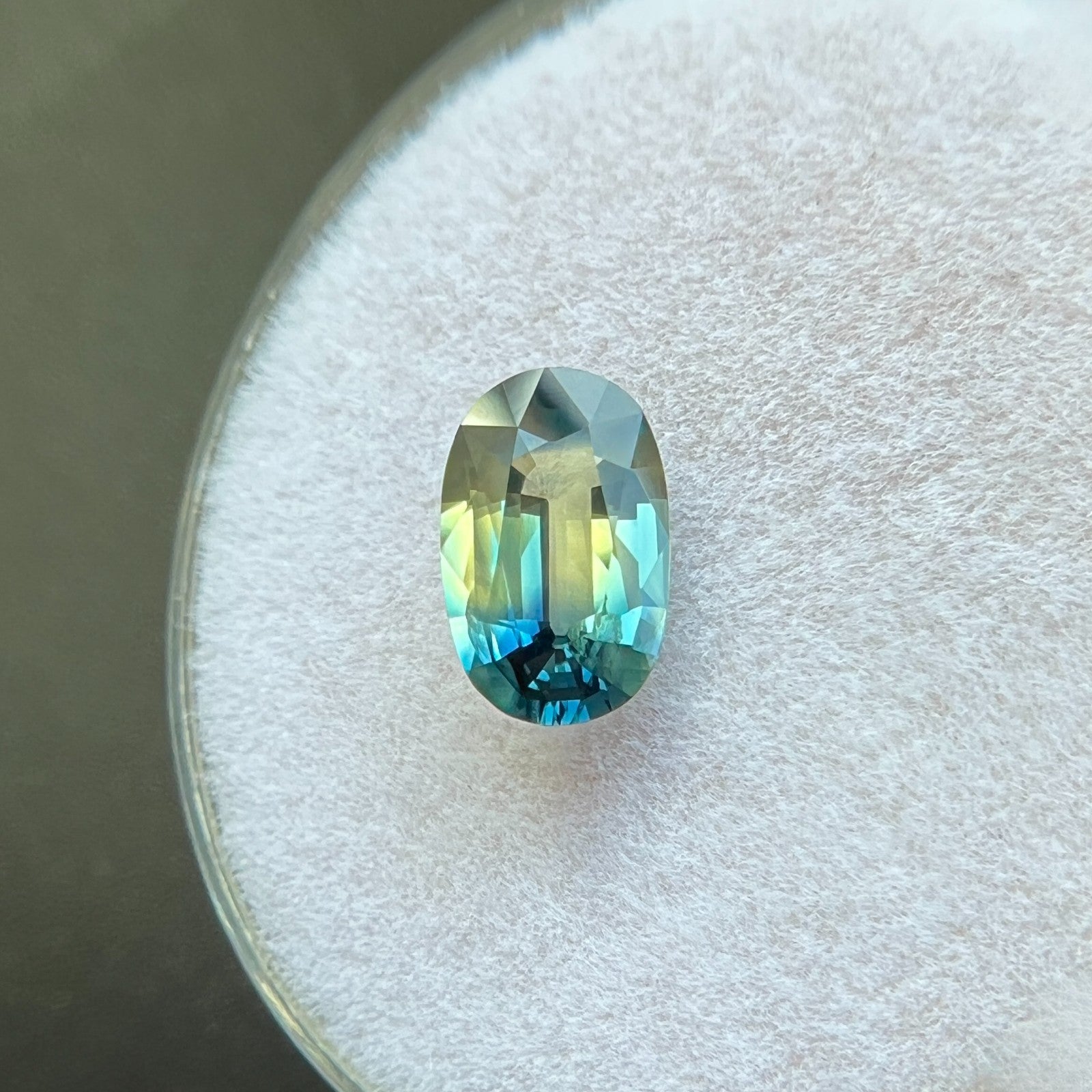Natural 1.02ct UNHEATED Bi Colour Blue Yellow Sapphire Oval Cut 7.7x5m ...