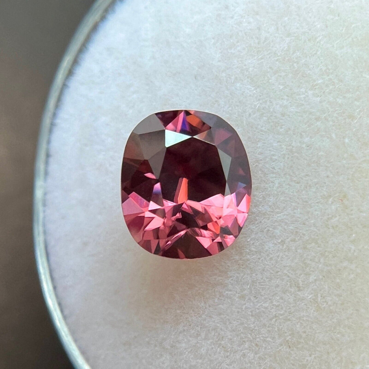 NATURAL 1.94ct Fine Pink Zircon Cushion Cut Loose Gemstone 7.3x6.4mm ...